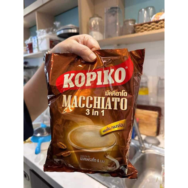 Cafe kopiko macchiato 3 in 1 Thái Lan. Túi 20 gói x 24g. Date 2025 ...