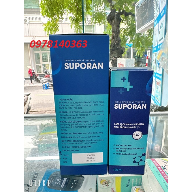 chai 500ml Dung Dịch Rửa Vết Thương SUPORAN – Làm Sạch 99,9% Vi Khuẩn ...