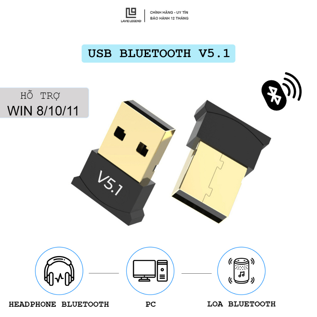 USB Bluetooth V5.1 Giúp Máy tính Bàn PC Kết Nối Không Dây Với Tai Nghe ...