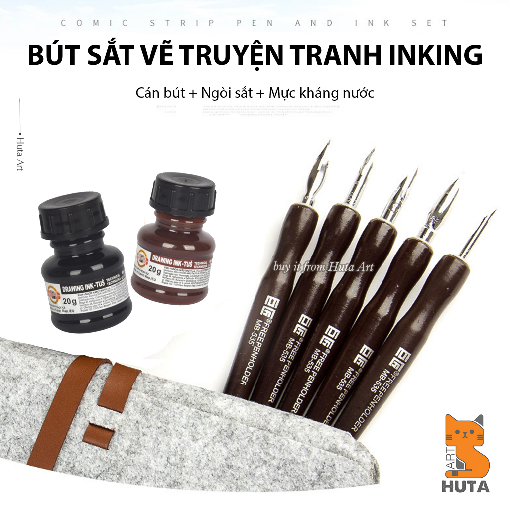 [Huta Art] Bút Sắt Vẽ Truyện Tranh - Cán, Ngòi bút sắt Nikko Manga ...