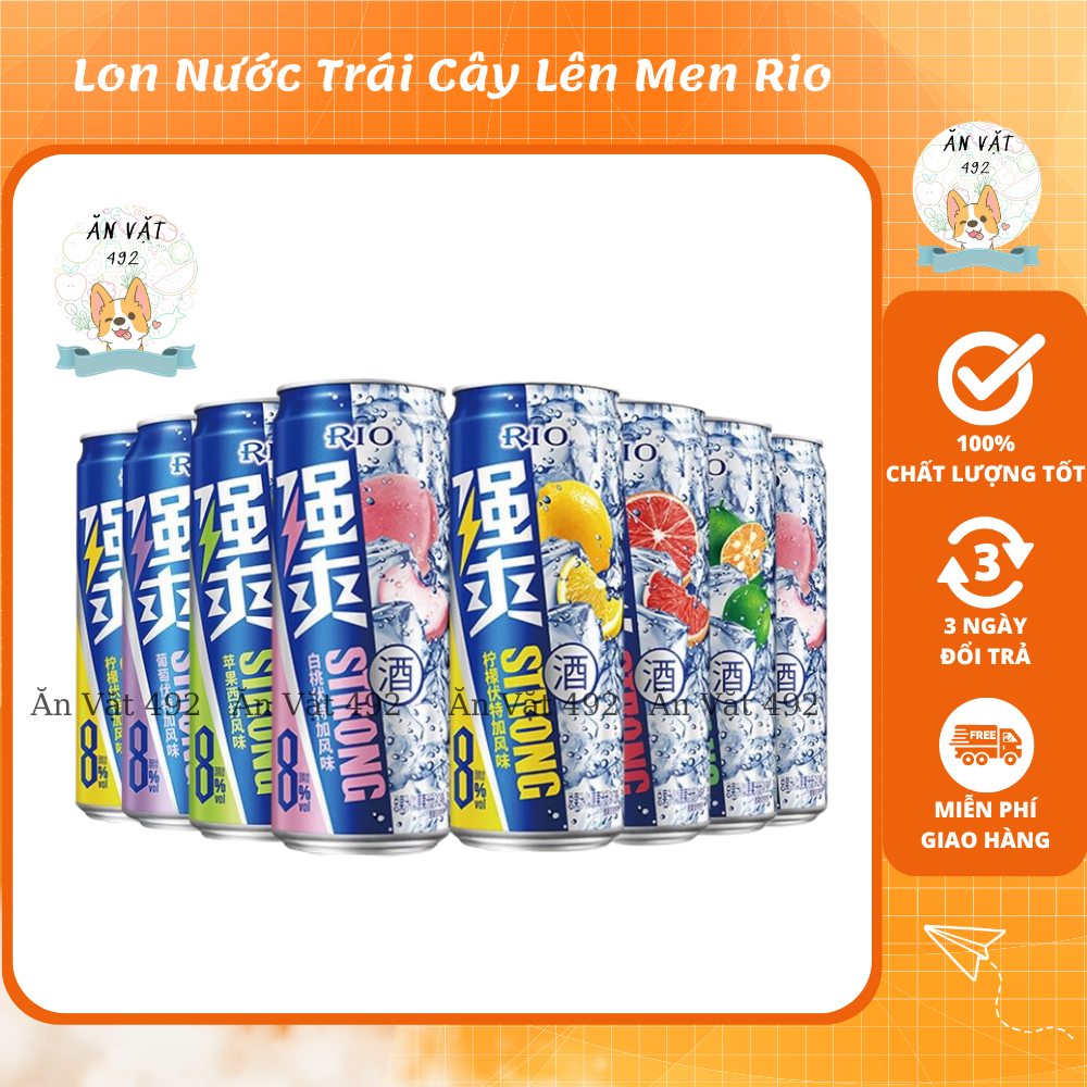[Lon 500ml] Nước Trái Cây Lên Men Rio 8 Độ - Ăn Vặt 492 | Shopee Việt Nam