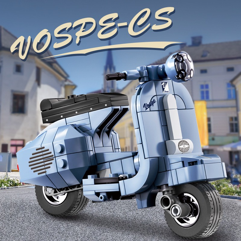 Vespa mô hình lắp ráp xe máy cổ điển nhiều model bánh xe mạ kim loại ...