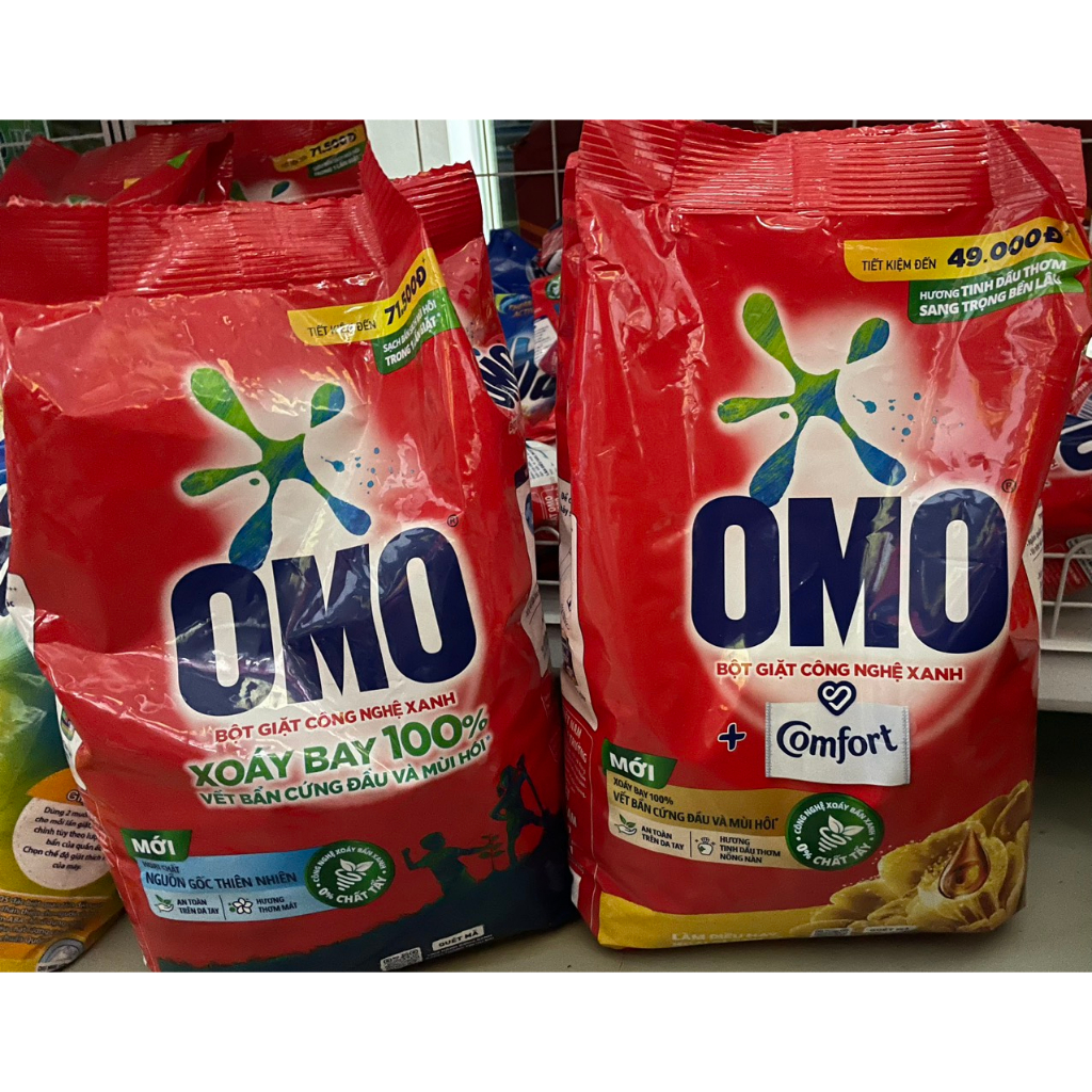 Túi bột giặt omo đánh bay vết bẩn và hương comfo 4.3kg và 3.9kg | Shopee Việt Nam