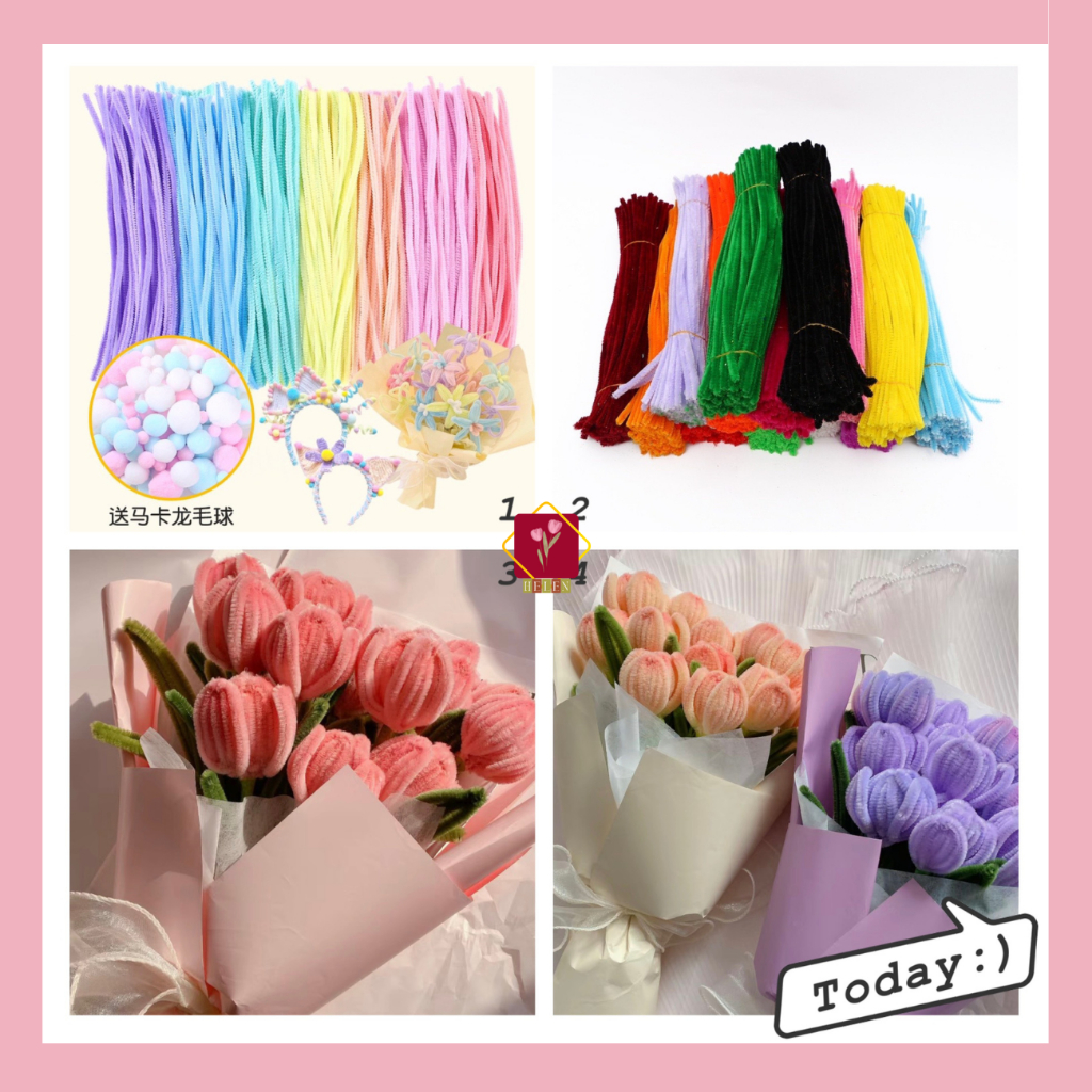 [KẼM LOẠI 1] Bó 100 dây kẽm nhung làm hoa loại 1 lông xù, làm đồ thủ ...