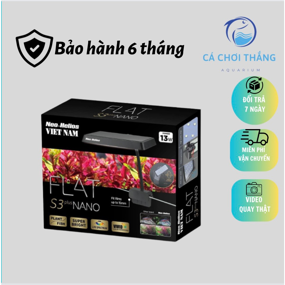 Đèn led FLAT S3 Plus Nano RGB (Bản đặc biệt) - Đỏ cá, đỏ cây, không đỏ ...