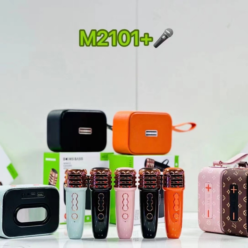 Loa bluetooth mini karaoke kèm mic A2101+ Không dây, kèm 01 mic hát ...