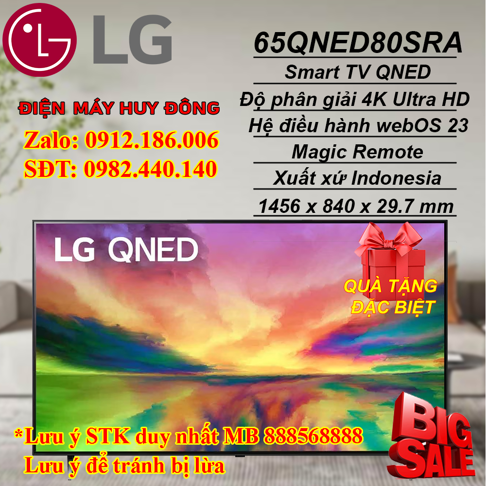 Tivi LG QNED80 65 inch 2023 4K Smart TV | 65QNED80SRA | Shopee Việt Nam