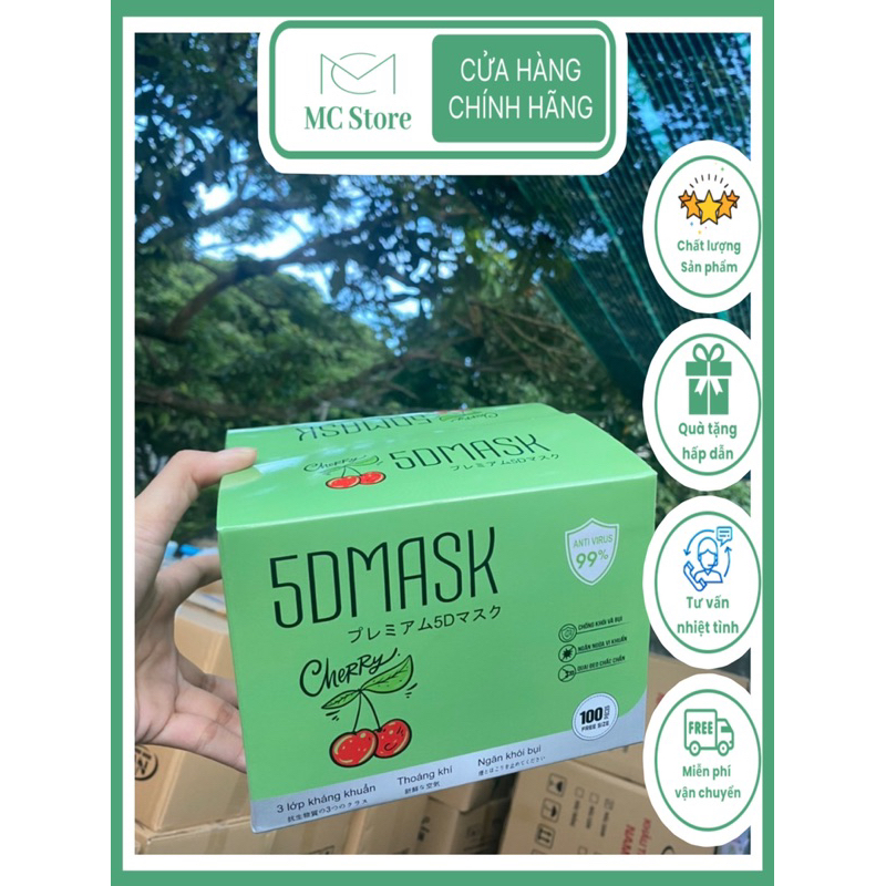 Thùng 200 chiếc khẩu trang 5D Mask Cherry kháng khuẩn cực tốt | Shopee ...