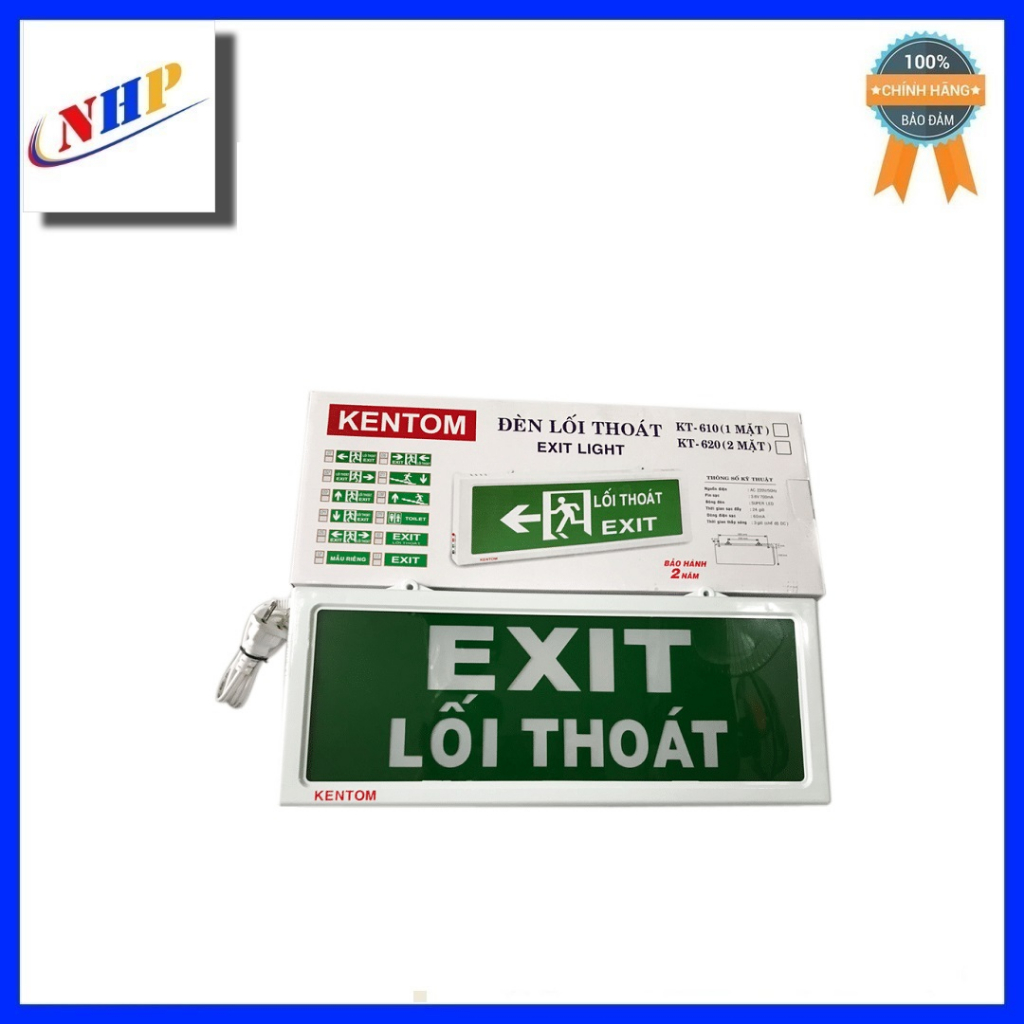 Đèn exit 1 mặt KT110 Kentom | Shopee Việt Nam