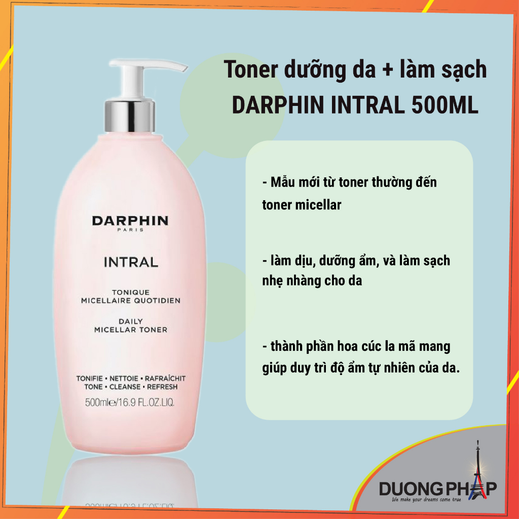 Toner dưỡng da làm sạch Darphin Intral 500ml mẫu mới 2 trong 1 | Shopee ...