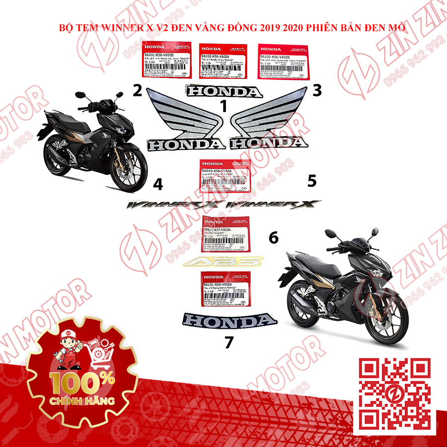 Tem Rời Winner X V2 2019+ Zin Đen Bạc Vàng Đồng 2019 2020 Phiên Bản Đen ...