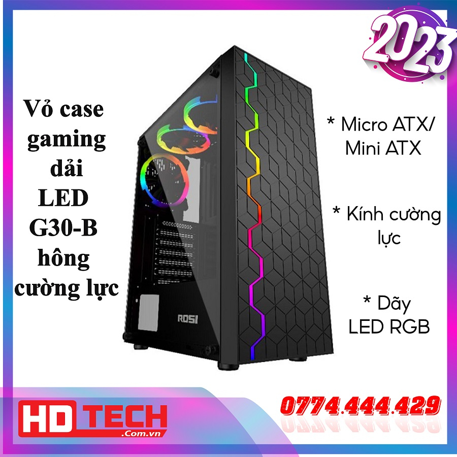 Vỏ case máy tính gaming dải LED G30-B hông cường lực | Shopee Việt Nam