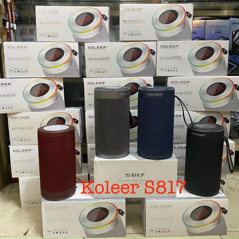 Loa Bluetooth Koleer S817 hiệu ứng đèn LED dáng trụ tròn | Shopee Việt Nam