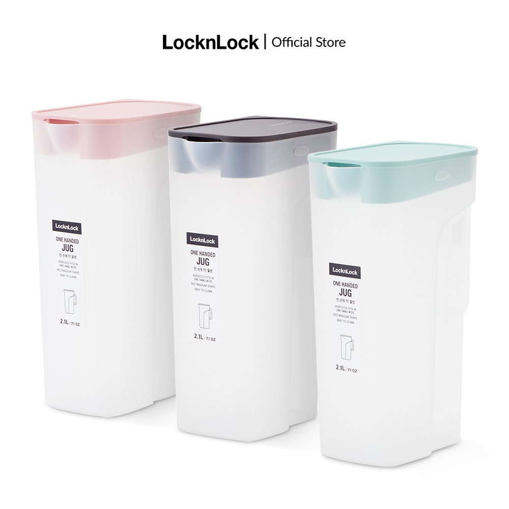 Bình nước nhựa Lock&Lock One Handed Jug 2.1L HAP818 màu xám, xanh mint ...
