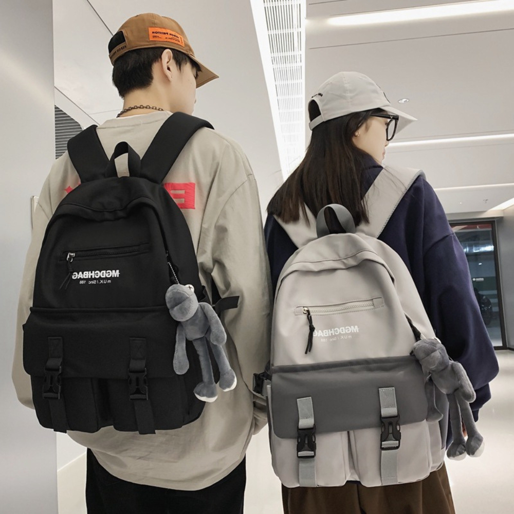 Balo GENBAG vải dù trượt nước, balo nam nữ đi học nắp gập nhiều ngăn ...