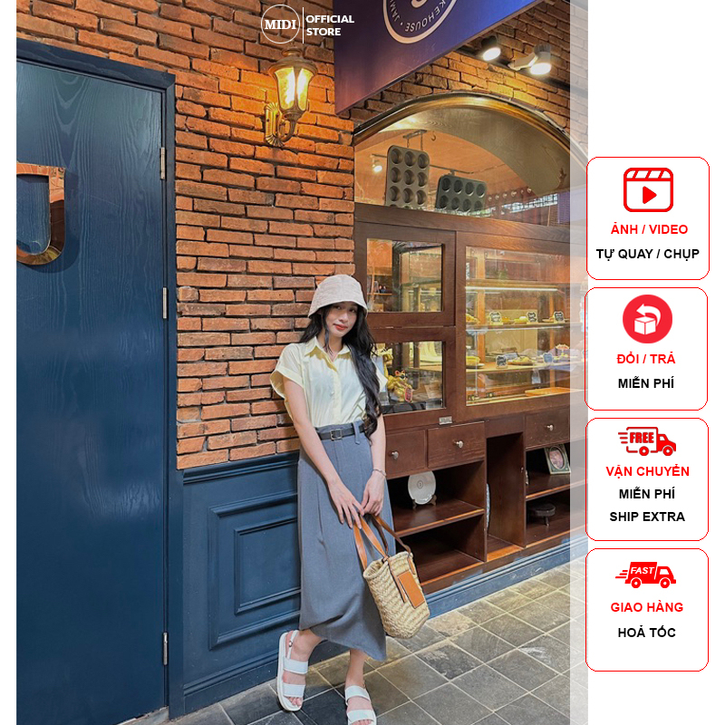 Áo Sơ mi trơn ngắn tay An (8582) - MIDISTORE | Shopee Việt Nam
