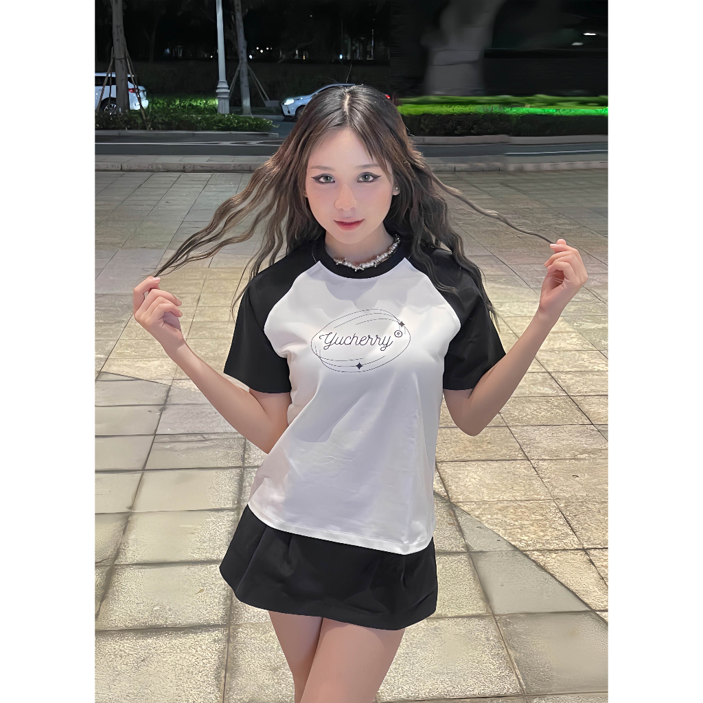 YU CHERRY | Áo thun Baby Tee nữ cotton 4 chiều tay ngắn Yu Galaxy ...