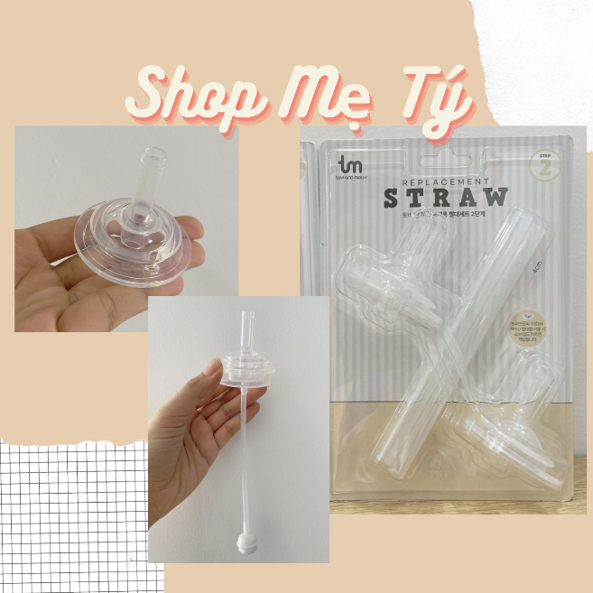(Tách Lẻ) Núm hút + ống hút Ubmom/ Tovi Molly Hàn Quốc bình sữa cổ rộng Moyuum, Grosmimi ...