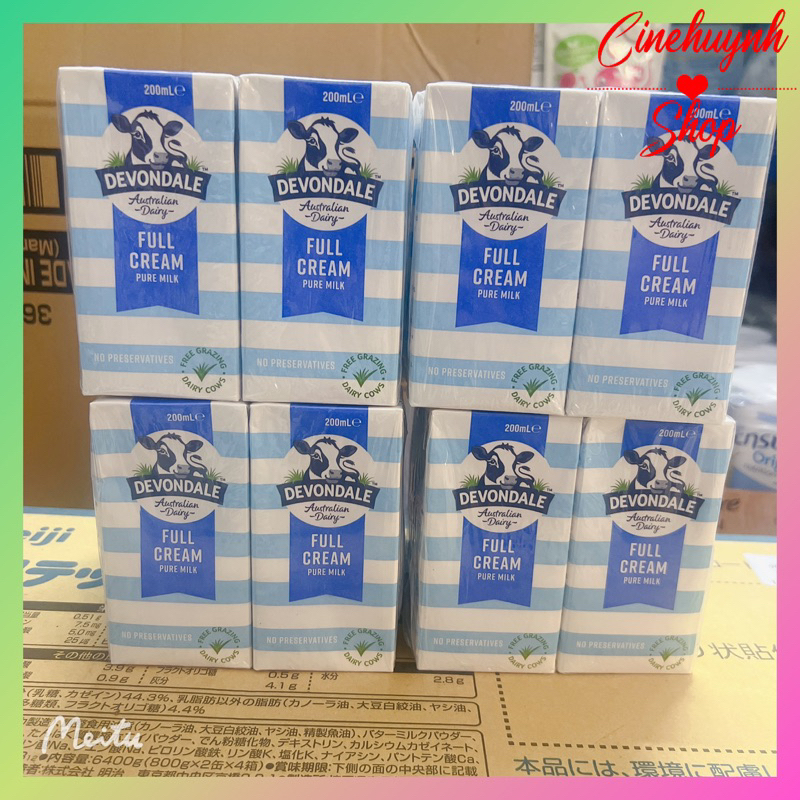 THÙNG 24 HỘP SỮA TƯƠI NGUYÊN KEM DEVONDALE 150ml/200ML của ÚC (DATE 2024 | Shopee Việt Nam