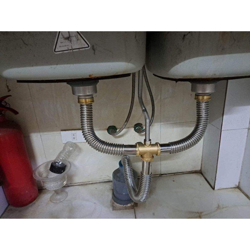 Bộ xiphong chậu rửa bát đôi inox toàn bộ, xi phông chậu rửa bát ống sun ...
