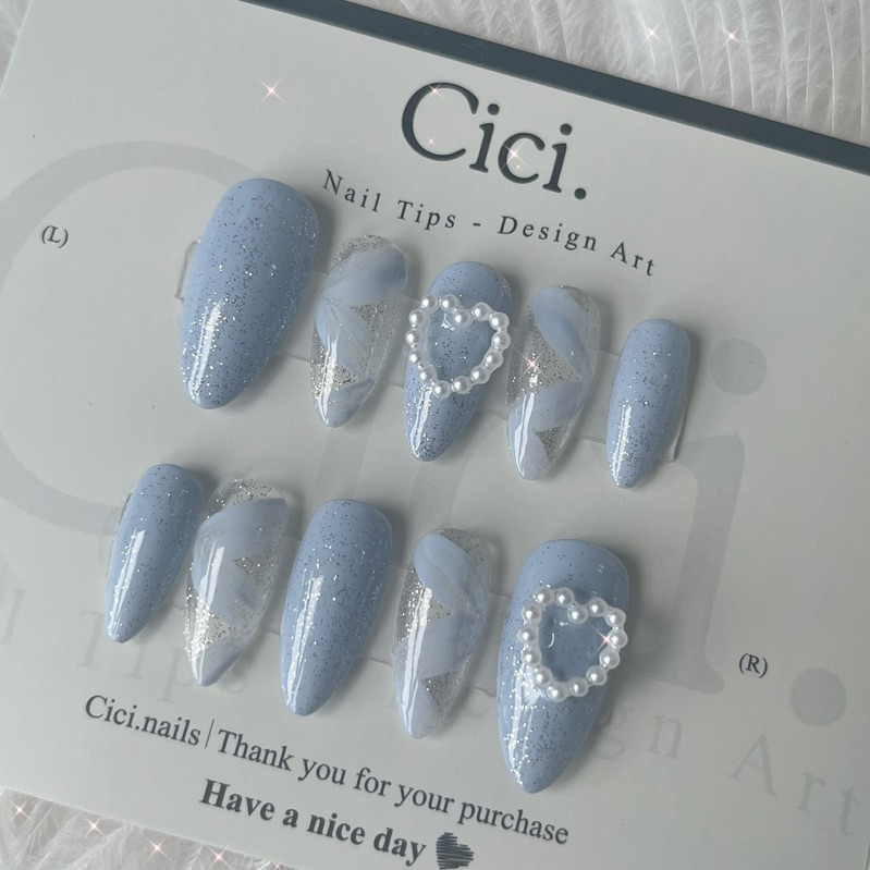 🌷CICI.NAILS🌷Nail Box Thiết Kế Xanh Dương Nhũ Lấp Lánh Cici.nails ...