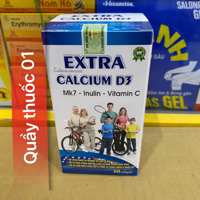EXTRA CALCIUM D3 K2 - BỔ SUNG CALCI CHẮC KHỎE XƯƠNG LỌ 60 viên | Shopee ...