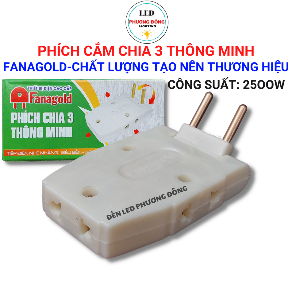 Phích cắm chia 3 thông minh 2500W Thương hiệu Fanagold | Shopee Việt Nam