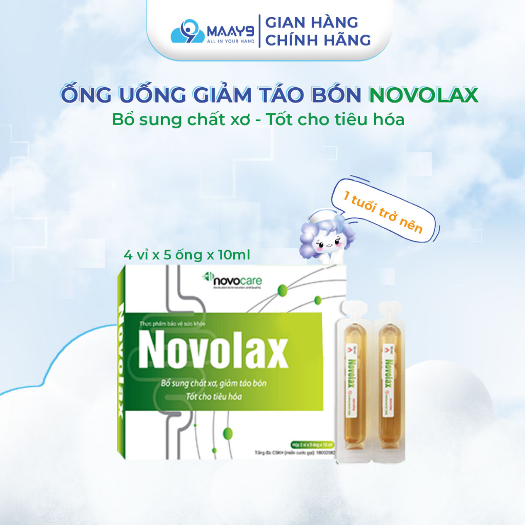 Ống uống giảm táo bón Novocare Novolax bổ sung chất xơ, hỗ trợ nhuận ...