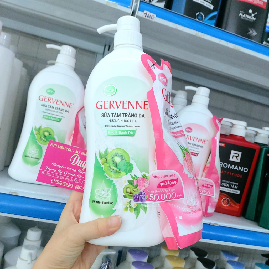 Sữa tắm Gervenne 900g Tặng Túi 380g - Cho Làn Da Sáng Mịn | Shopee Việt Nam
