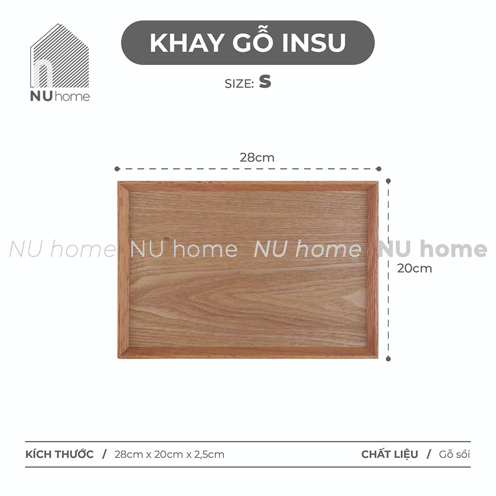 Khay gỗ chữ nhật - Insu | NU Home | khay gỗ cao cấp thiết kế đơn giản đẹp mắt | Shopee Việt Nam