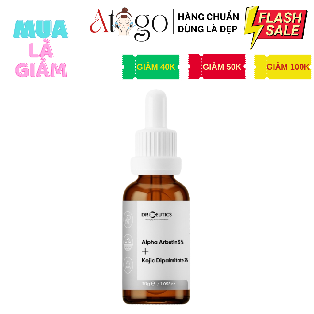 DrCeutics Tinh Chất Alpha Arbutin Làm Sáng Da Mờ Nám Alpha Arbutin 5% Và Kojic Dipalmitate 2% ...