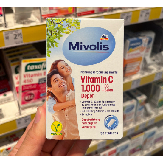 [Mivolis] Viên Uống Vitamin C 1000 + D3 + selen 30 viên(Đức) - Mivolis Vitamin C 1000 + D3 ...