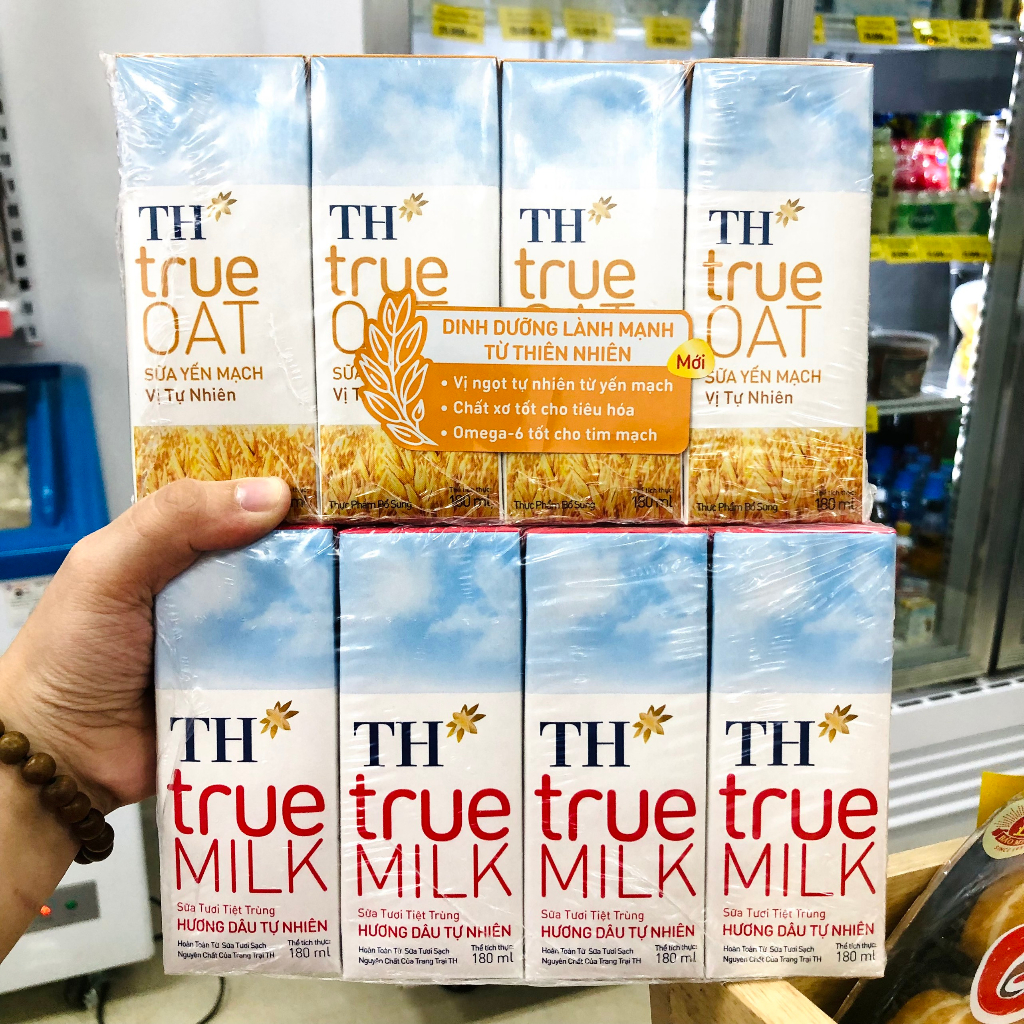 Sữa Tươi Tiệt Trùng Th True Milk Hương Dâu Yến Mạch Hilo Lốc 4 Hộp X 180m Shopee Việt Nam