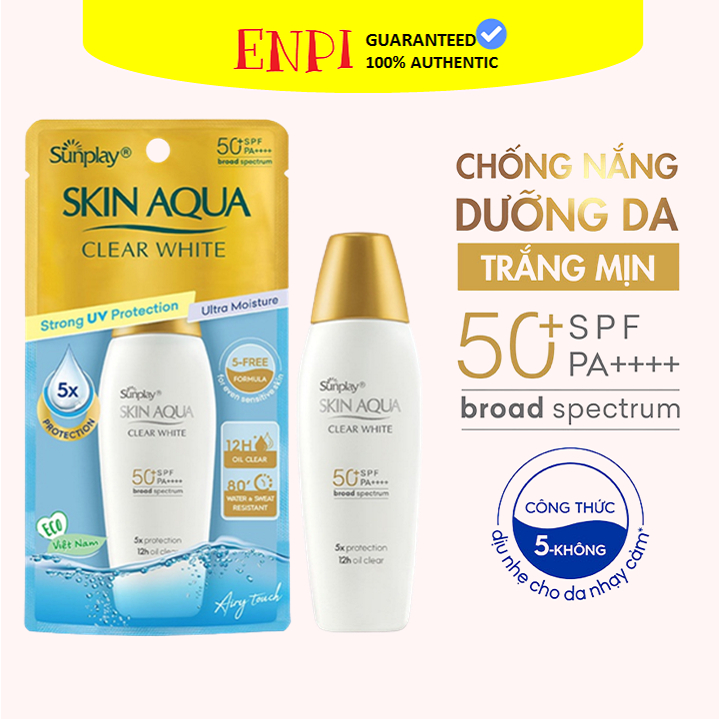 [KCN 55g tặng tẩy trang] Sữa chống nắng sáng mịn da Sunplay Skin Aqua ...