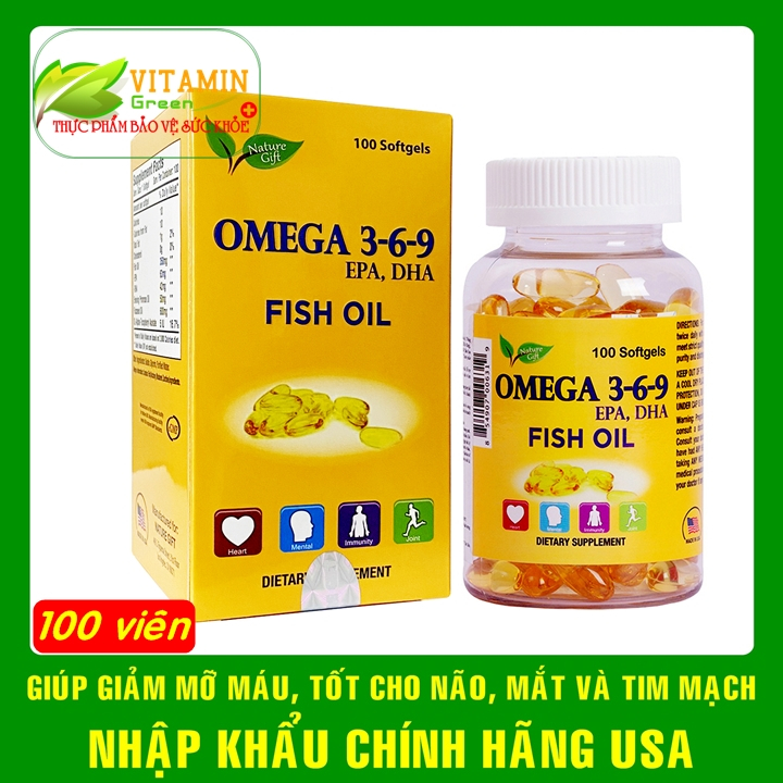 OMEGA 3-6-9 FISH OIL NATURE GIFT giúp bổ não, tim mạch và mắt | Nhập ...