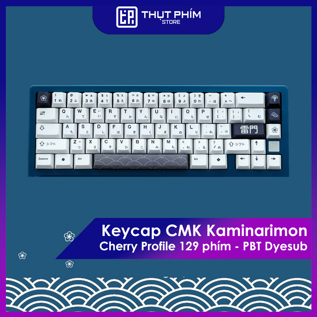 Bộ nút phím Keycap CMK "Kaminarimon" (Cherry profile/129 phím/PBT ...