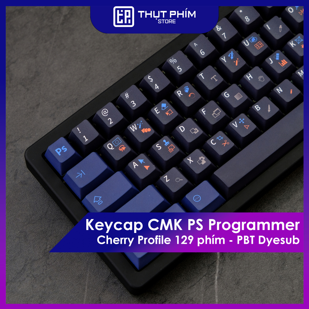 Keycap CMK PS Programmer (Cherry profile/129 phím/PBT Dyesub) – Thụt ...