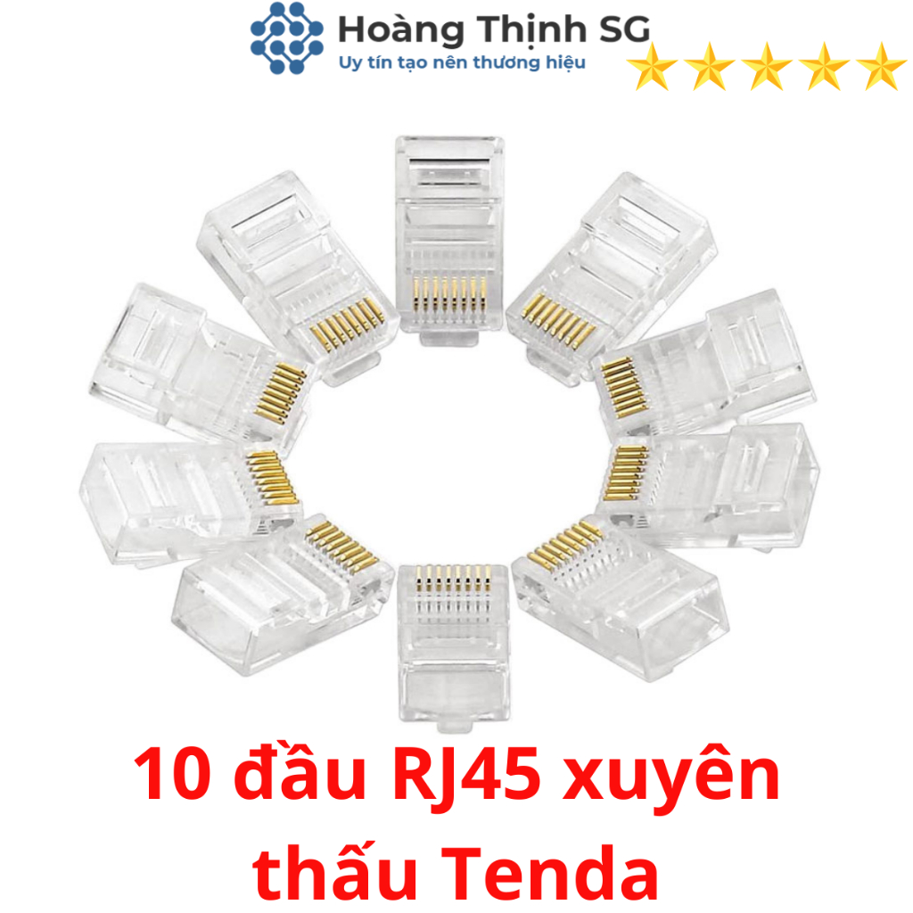 Hạt đầu mạng Tenda RJ45 xuyên thấu - Dùng bấm đầu cho dây mạng cat5 ...