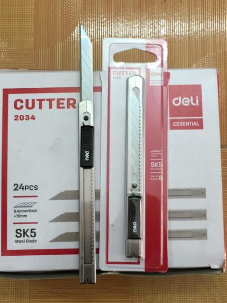 Dao dọc giấy inox deli 2034 và lưỡi dao dọc giấy | Shopee Việt Nam