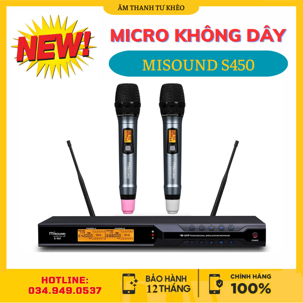 MICRO KHÔNG DÂY MISOUND S450 CHÍNH HÃNG - BẮT GIỌNG TỐT - SÓNG KHỎE - CHỐNG HÚ RÍT | Shopee Việt Nam