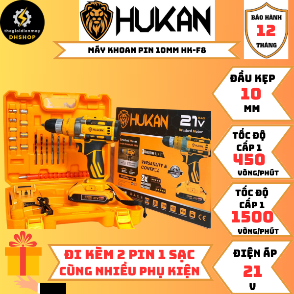 [CHÍNH HÃNG] Máy Khoan Pin HUKAN HK-F8 -10mm, Khoan pin, 25 Cấp Độ ...