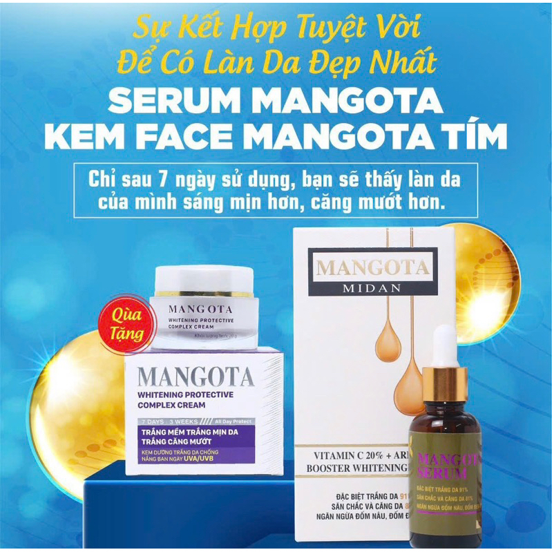 Serum Mangota tặng kèm kem face tím mangota giúp da căng mịn | Shopee ...