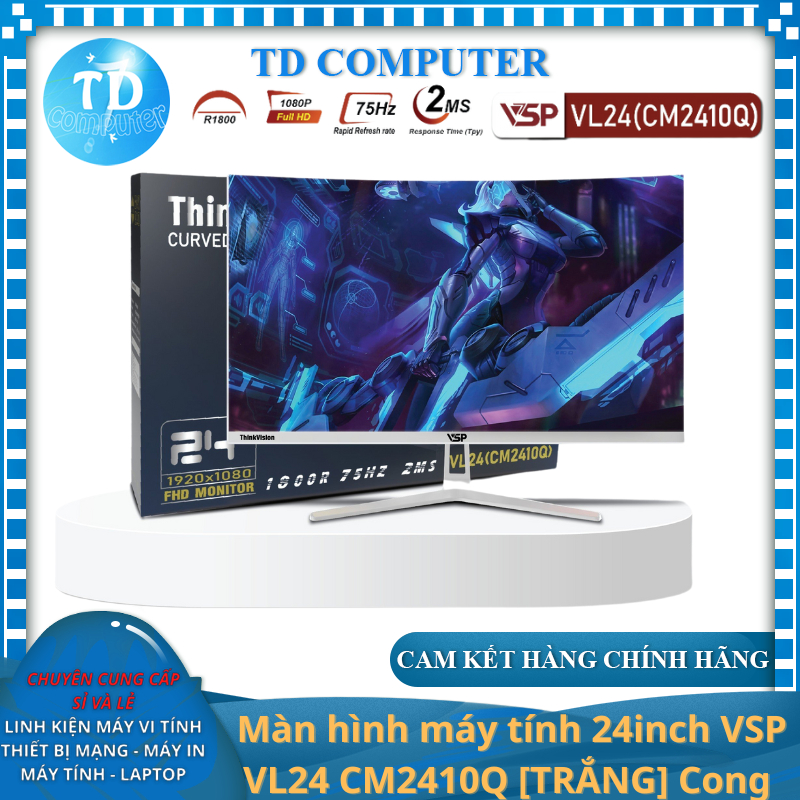 Màn hình máy tính 24inch VSP VL24 CM2410Q [ĐEN] Cong R1800 (23.6" VA ...
