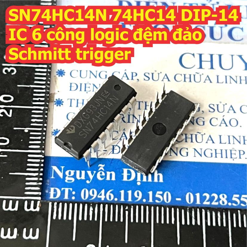 10 con SN74HC14DR SN74HC14N 74HC14D 74HC14 SOP-14 DIP-14 IC 6 công logic đệm đảo Schmitt trigger ...