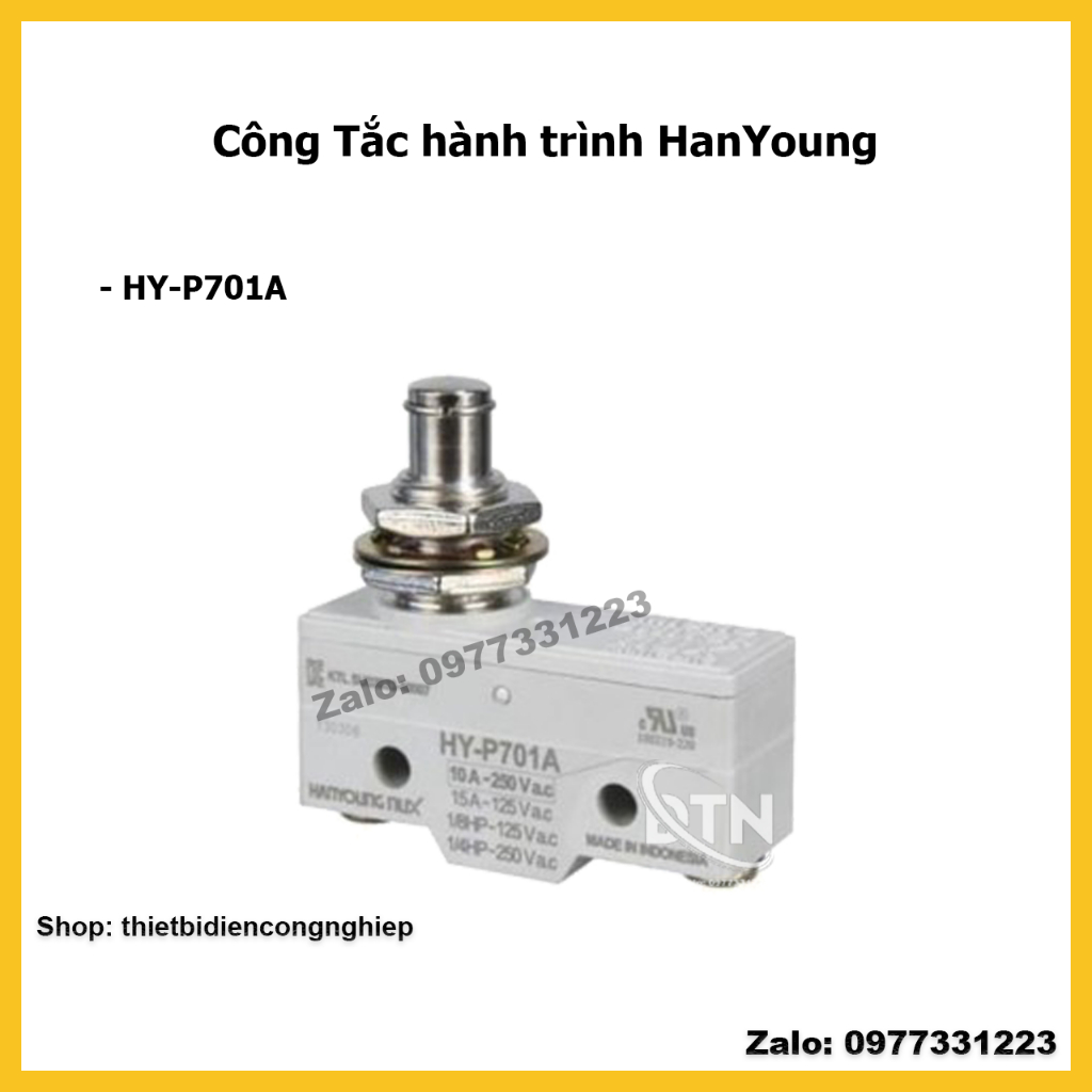 HanYoung Công Tắc hành trình Nhấn 10A 250VAc Hanyoung HY-P701A | Shopee ...