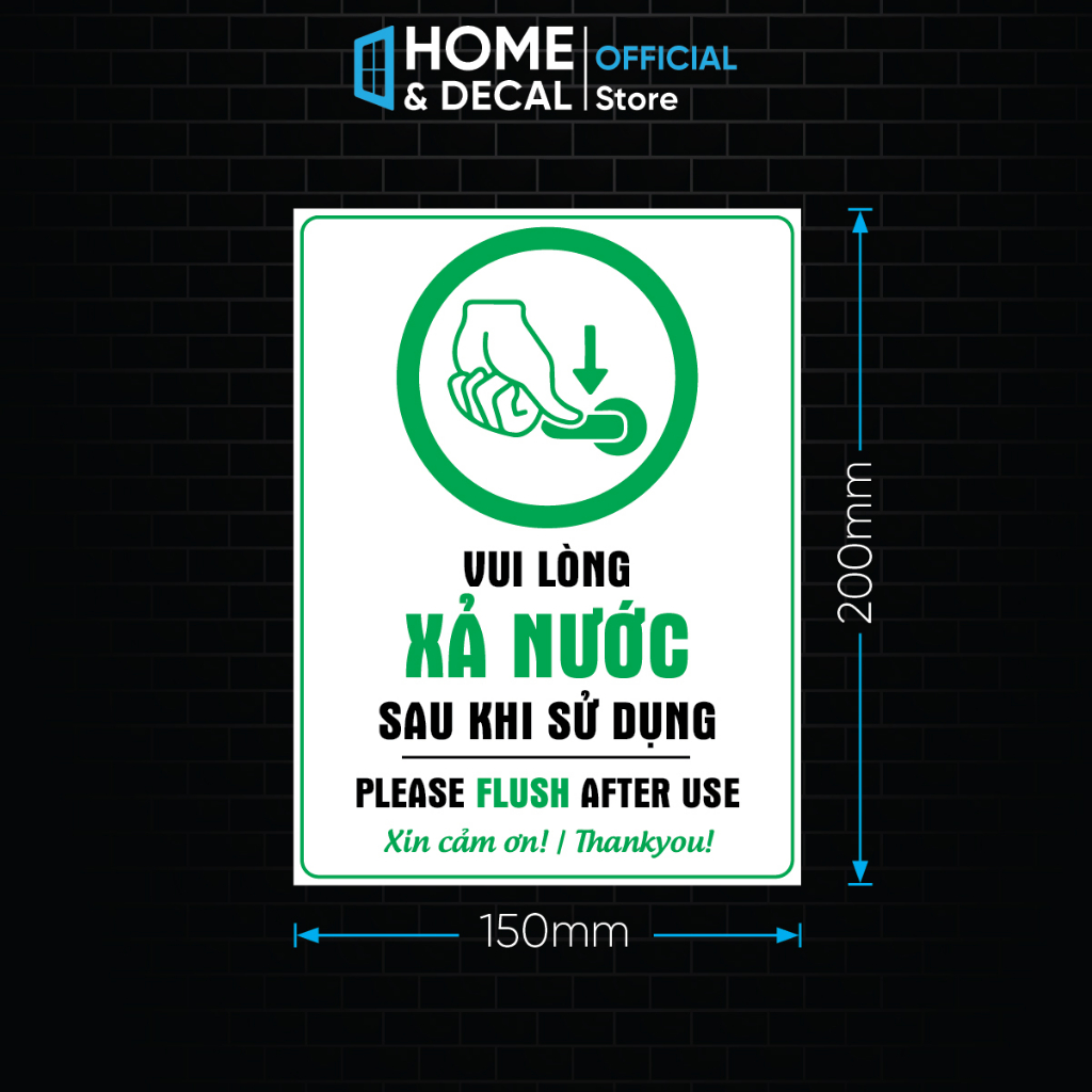 Decal Xả Nước Toilet, Decal Dán Vui Lòng Xả Nước Sau Khi Sử Dụng ...