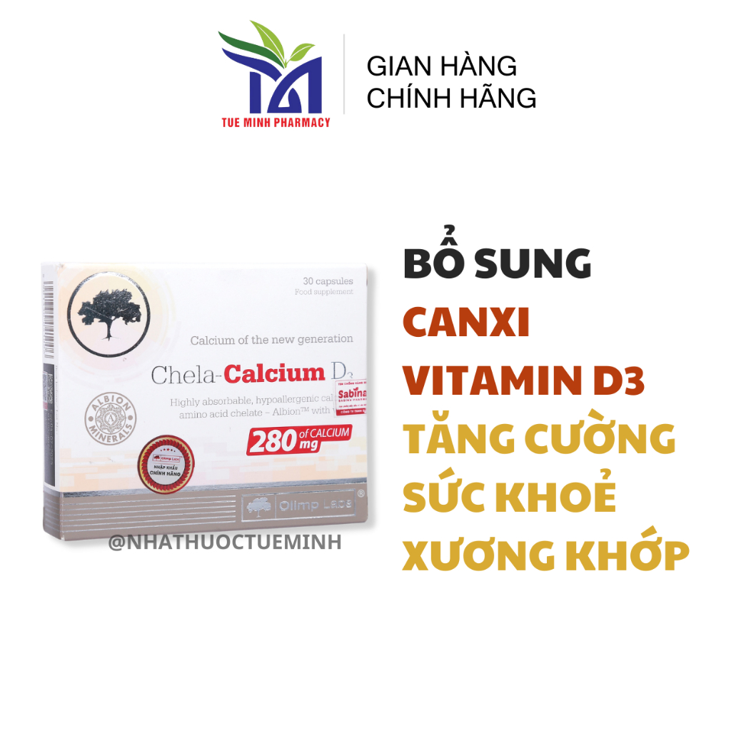 [TPCN CHÍNH HÃNG] Viên Uống CHELA-CALCIUM D3 (30 viên) Bổ Sung Canxi, Vitamin D3 Cho Mẹ Bầu, Sau ...