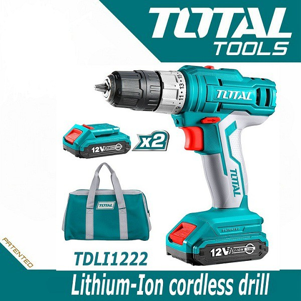 MÁY KHOAN PIN 12V TOTAL TDLI1222 MÁY VẶN VÍT DÙNG PIN 12V TOTAL ...