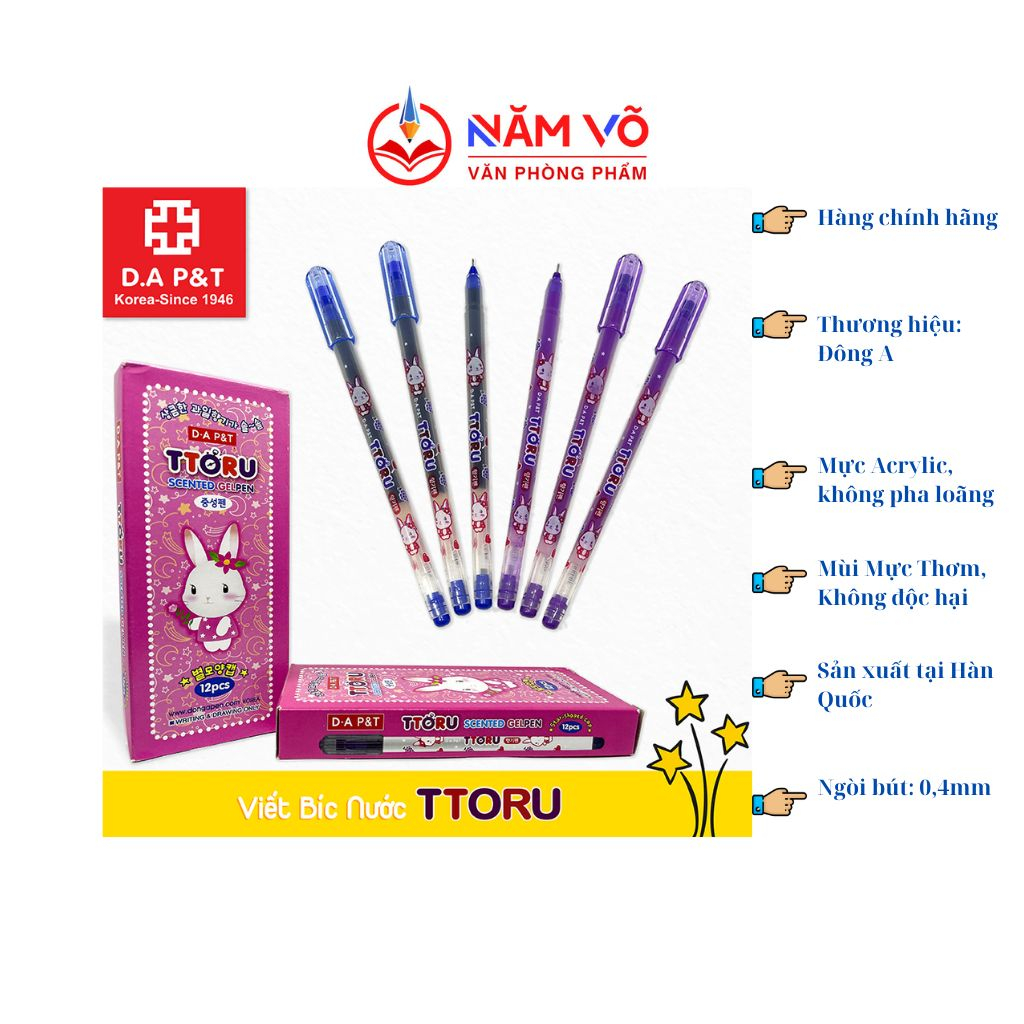 [TTORU] Hộp 12 Cây Bút Viết Mực Nho Thơm Bíc Nước TToru Đông A DA P&T ...