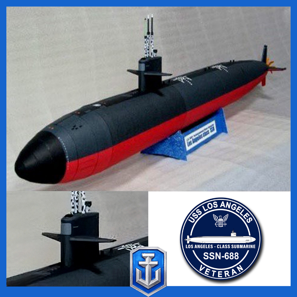Mô Hình Giấy Tàu Ngầm Hạt Nhân Hải Quân Mỹ USS LOS ANGELES (SSN-688 ...